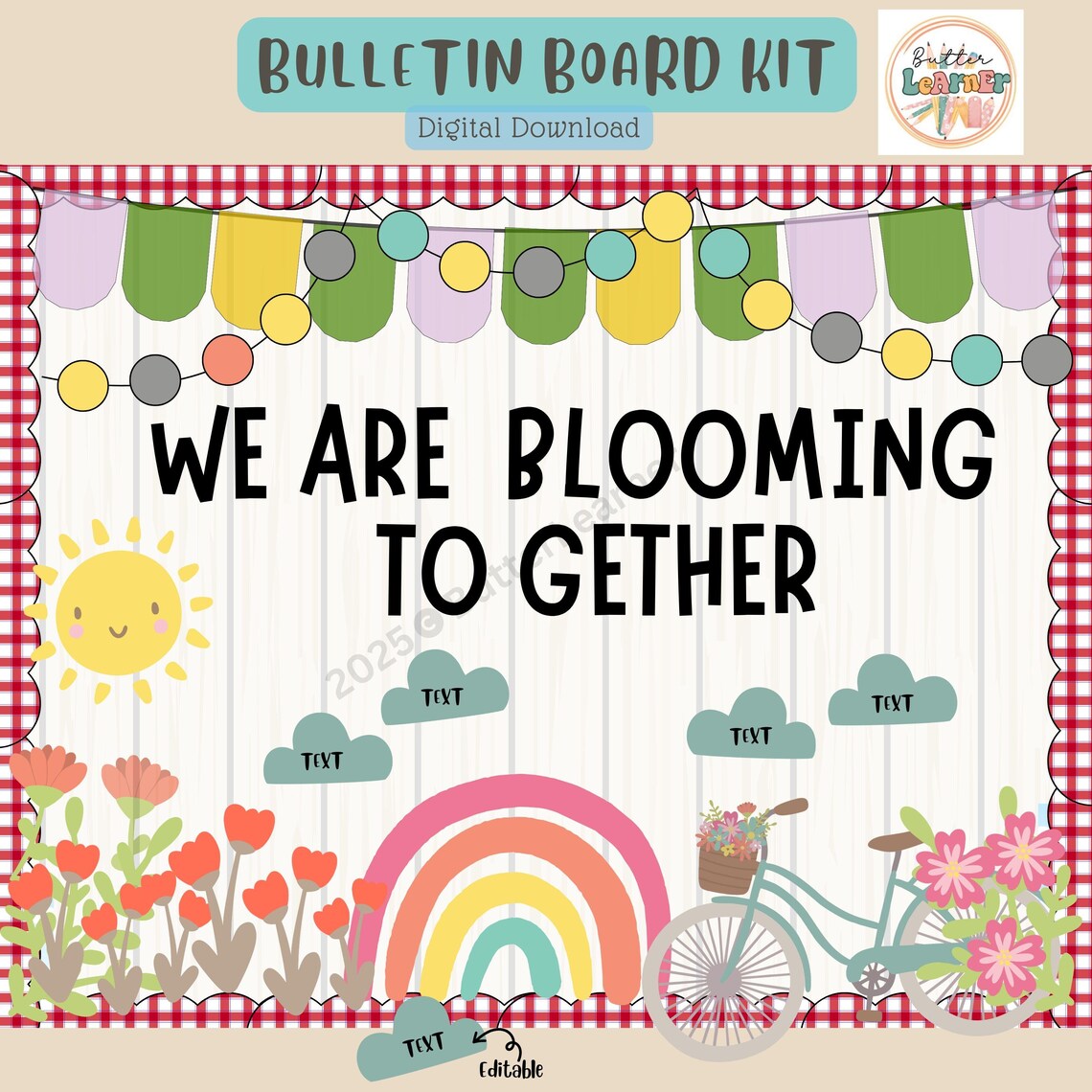 Minds Grow Here Bulletin Board Kit, Editable Classroom Decor (digital ...