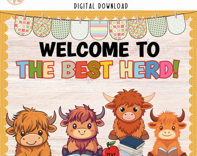 Cowboy Cow Classroom Bulletin Board Kit: Western Decor (printable PDF ...