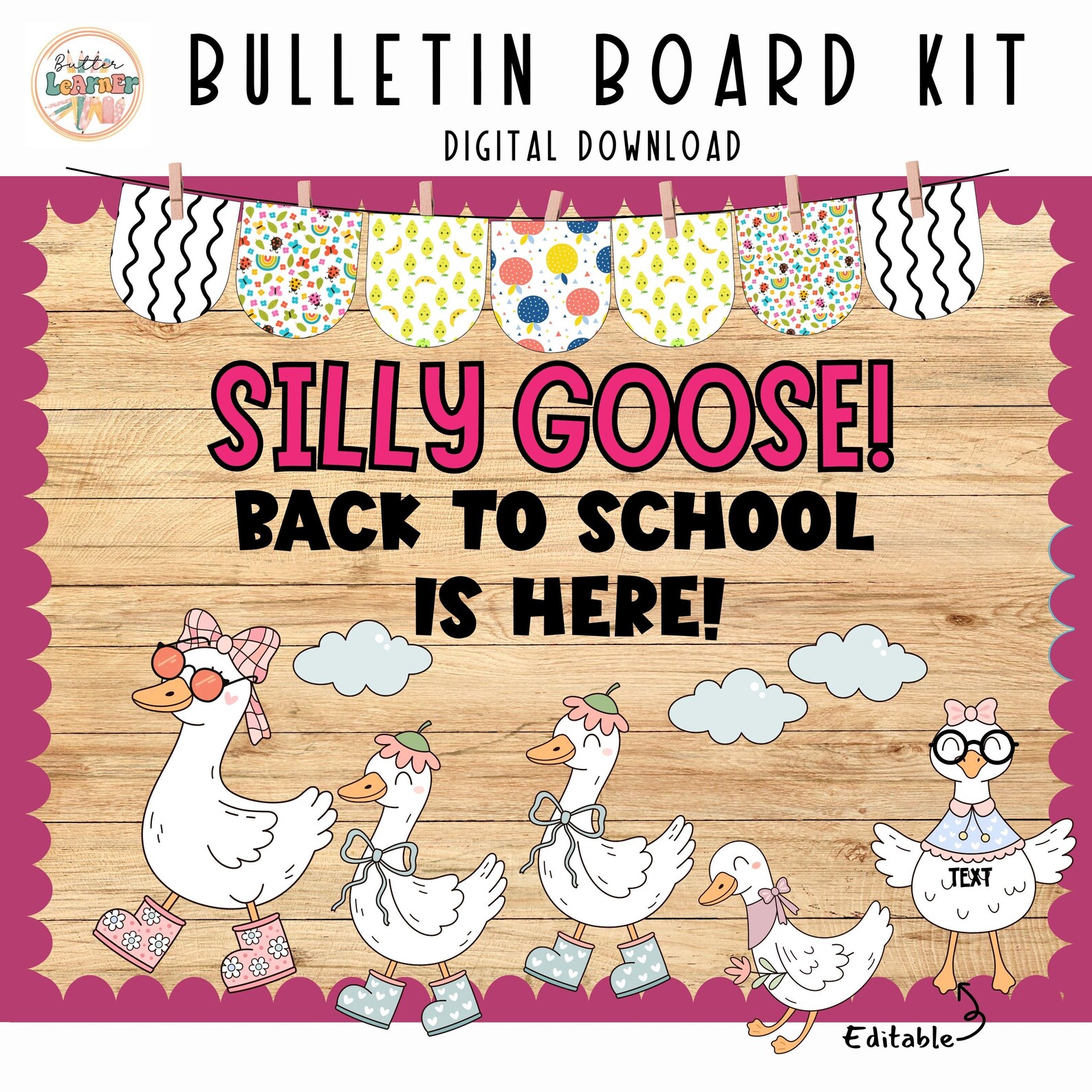 Back to School Bulletin Board Kit Silly Goose, Classroom Decor ...