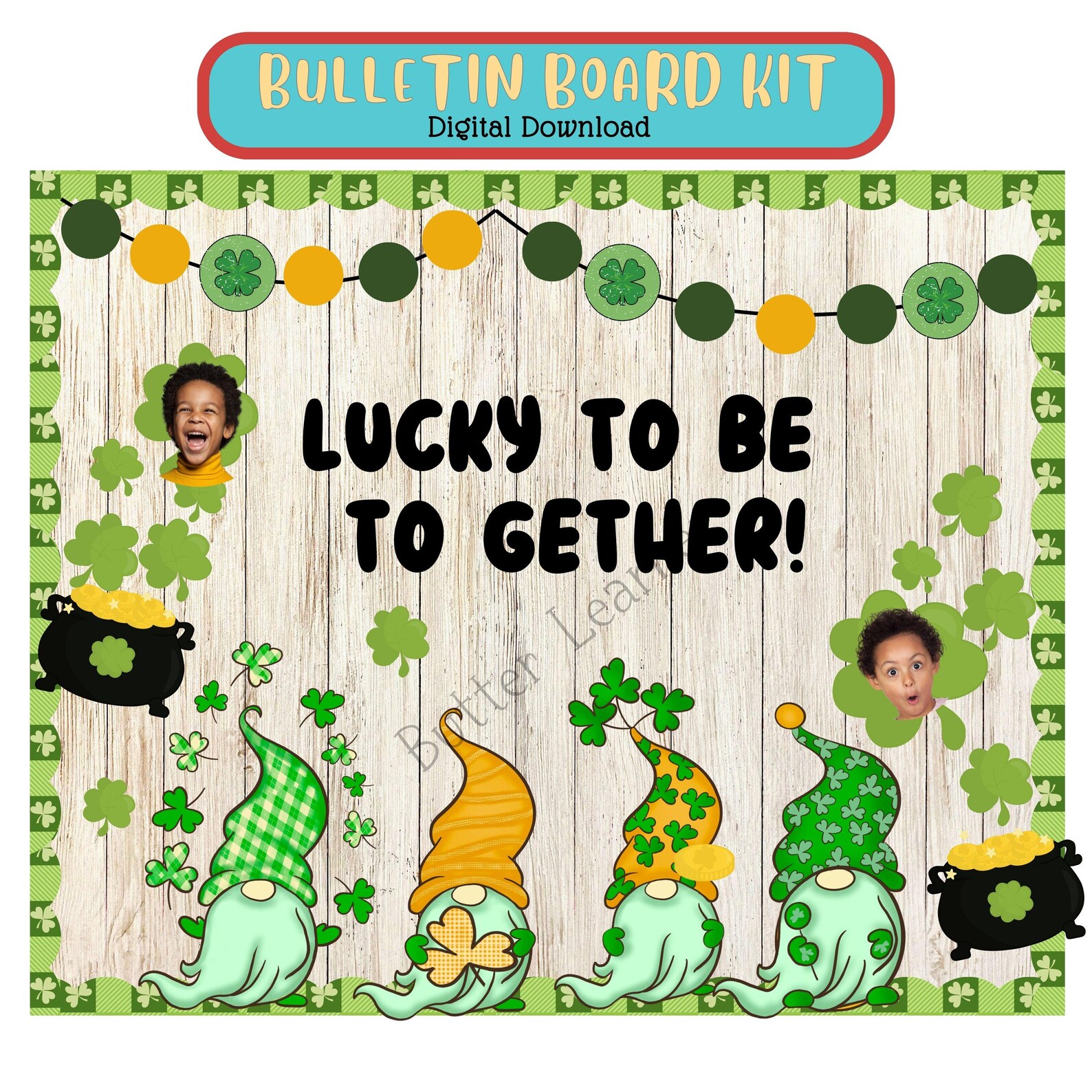 St.patrick Day Bulletin Board Kit Door Decor Lucky to Be Together ...