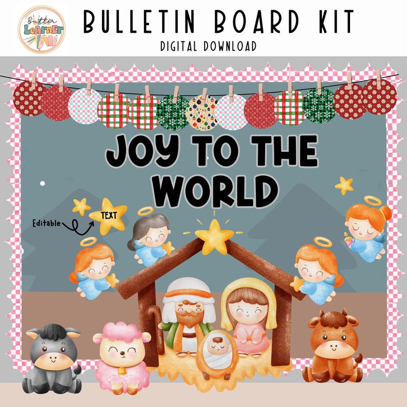 Nativity Bulletin Board Christmas Church Kit Bible Verse Christian Door ...