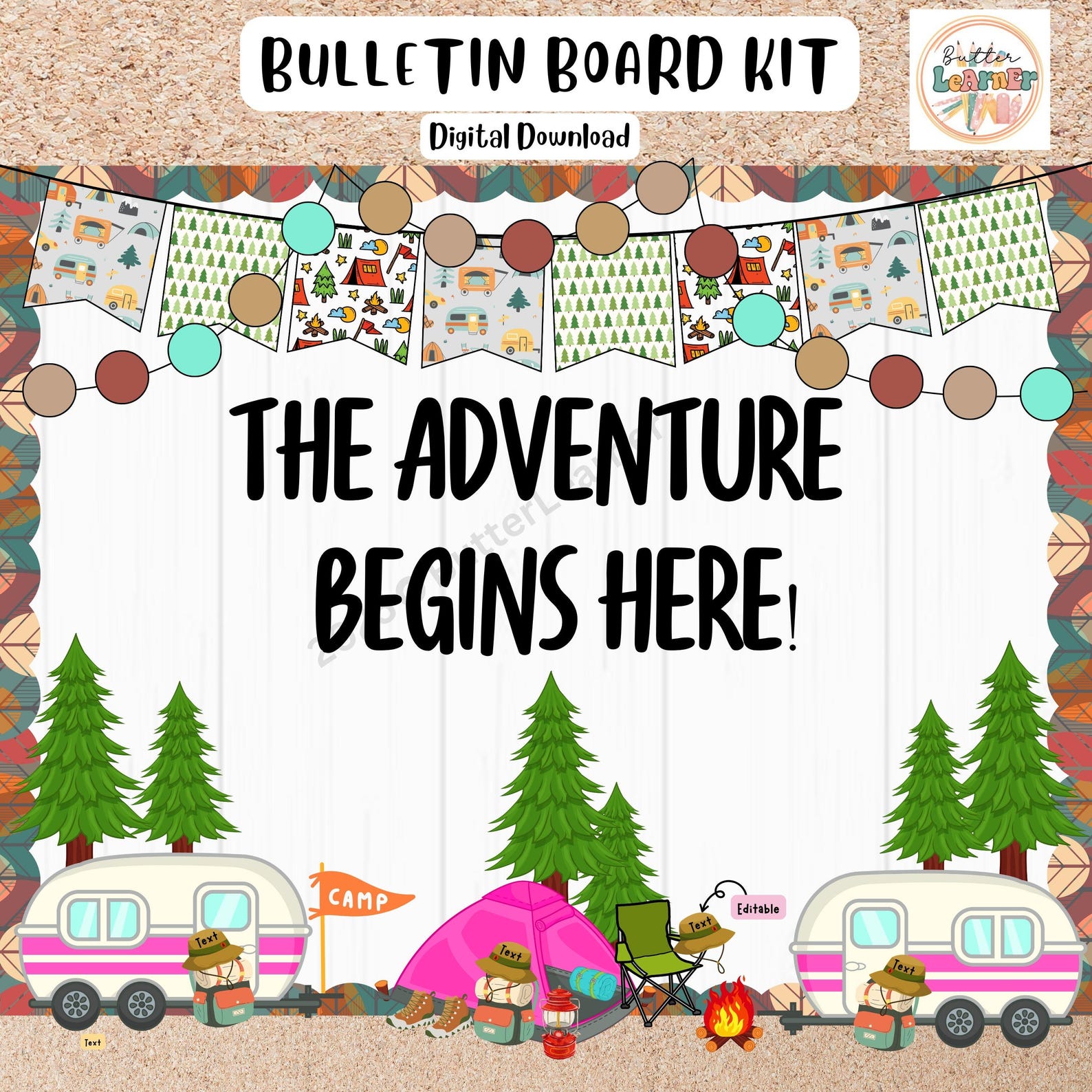 Learning is an ADVENTURE! Camping Adventure Bulletin Board Kit Summer ...