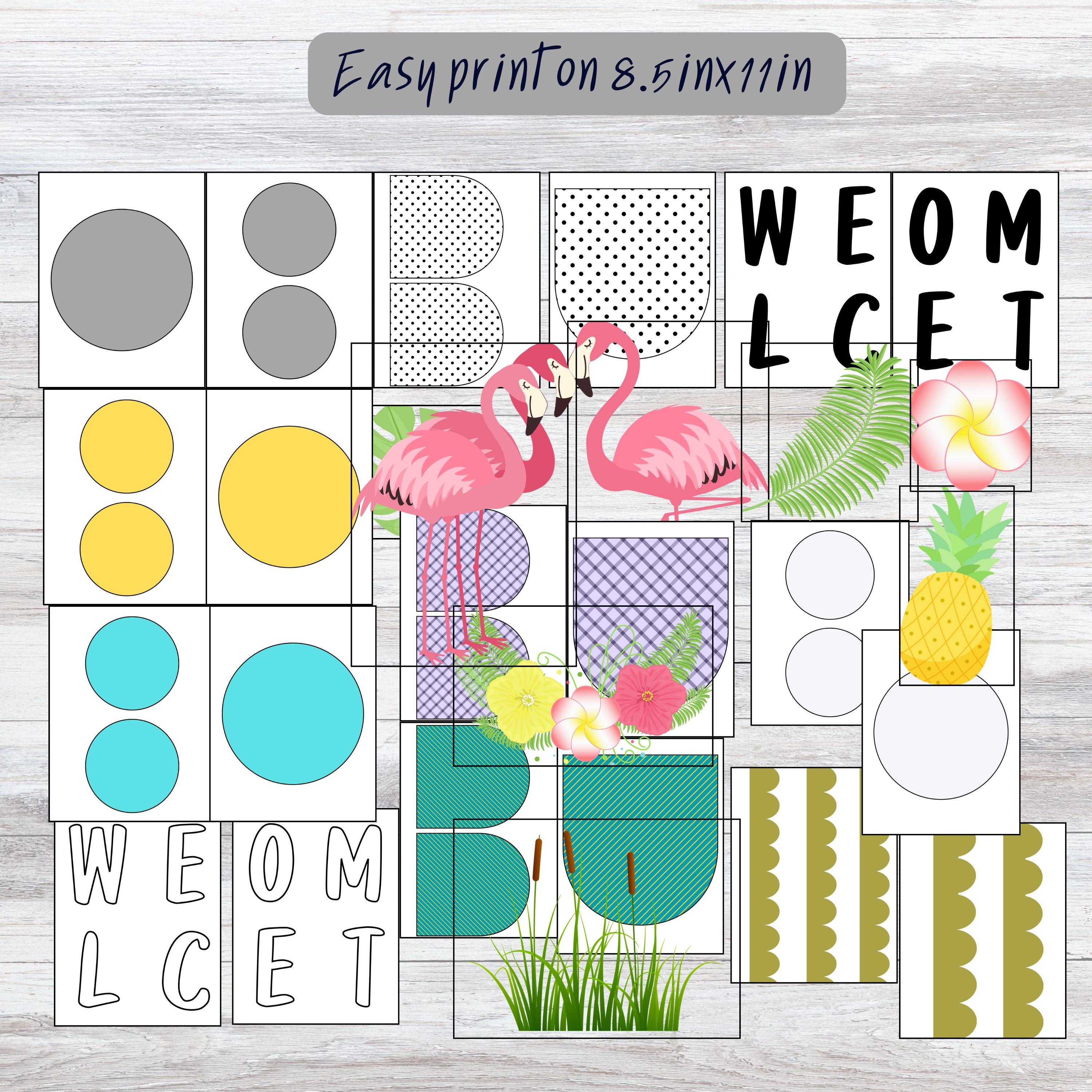 Flamingo Bulletin Board Kit, Back to School Flock Door Decor, Classroom ...