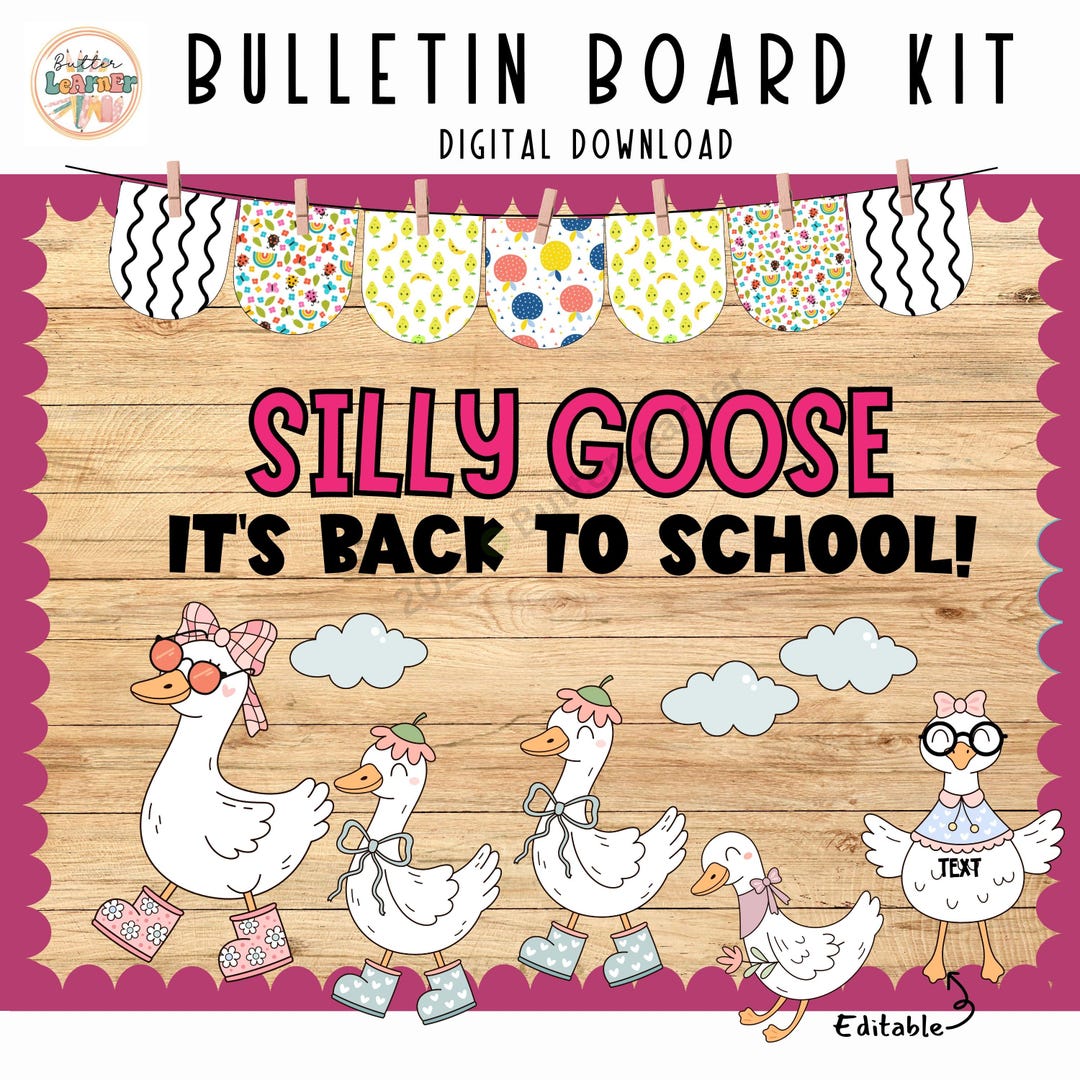 Back to School Bulletin Board Kit Silly Goose, Classroom Decor ...