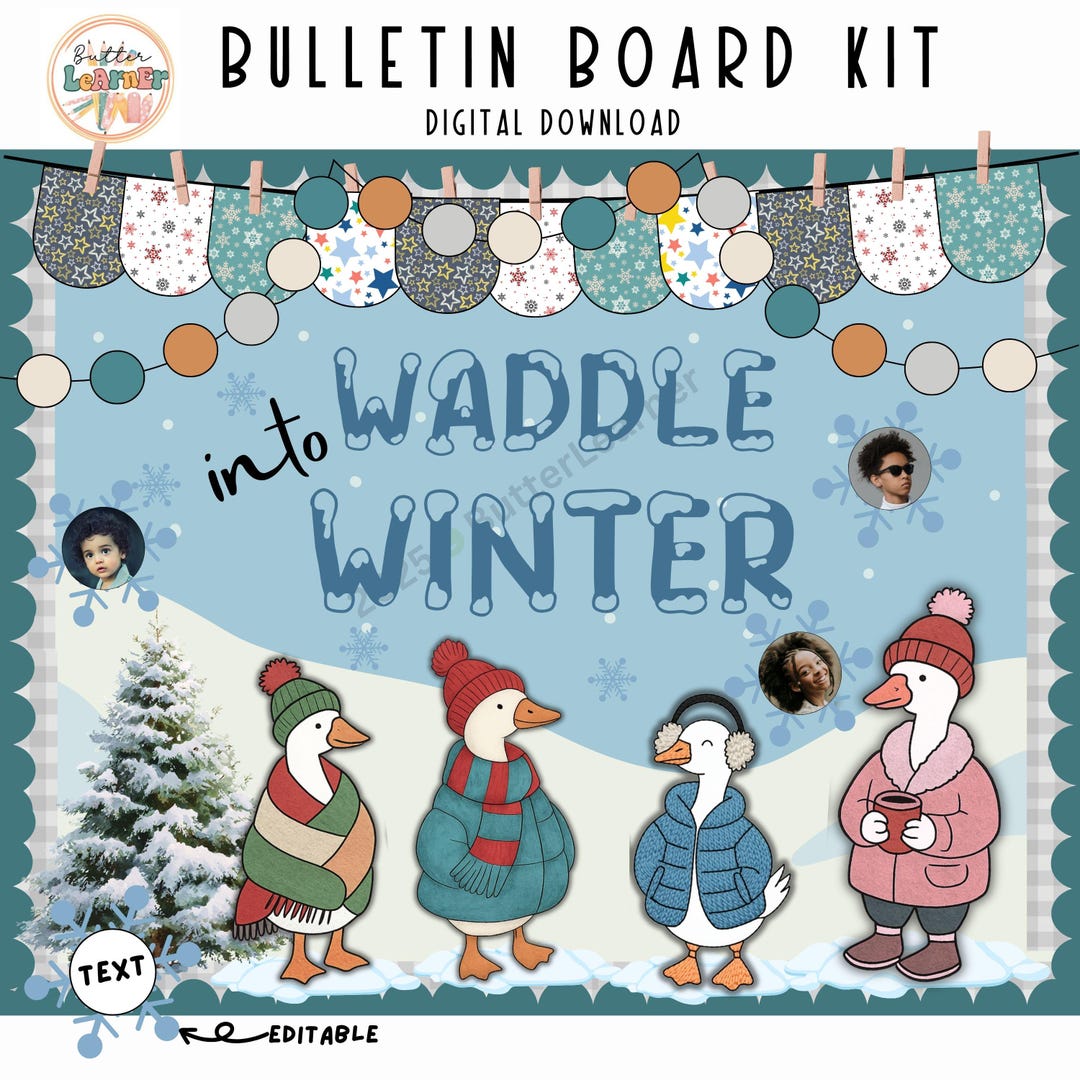 Winter Bulletin Board Kit Goose Editable Classroom Decor (PPT) - Etsy