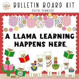 Back to School Llama Bulletin Board Kit | Llama Themed | Classroom Door ...