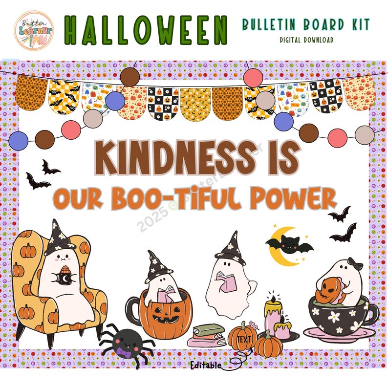 Halloween Bulletin Board Kit, Spooky Ghost Classroom Decor, Editable - Etsy
