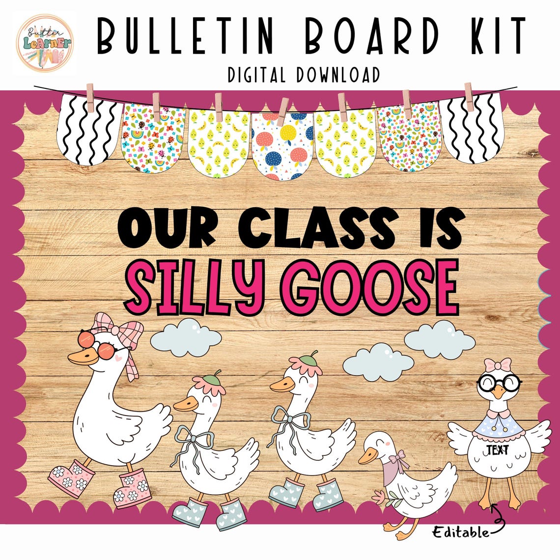 Back to School Bulletin Board Kit Silly Goose, Classroom Decor ...
