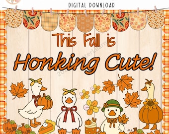 Silly Goose Fall Bulletin Board Kit: Autumn Classroom Decor (digital ...