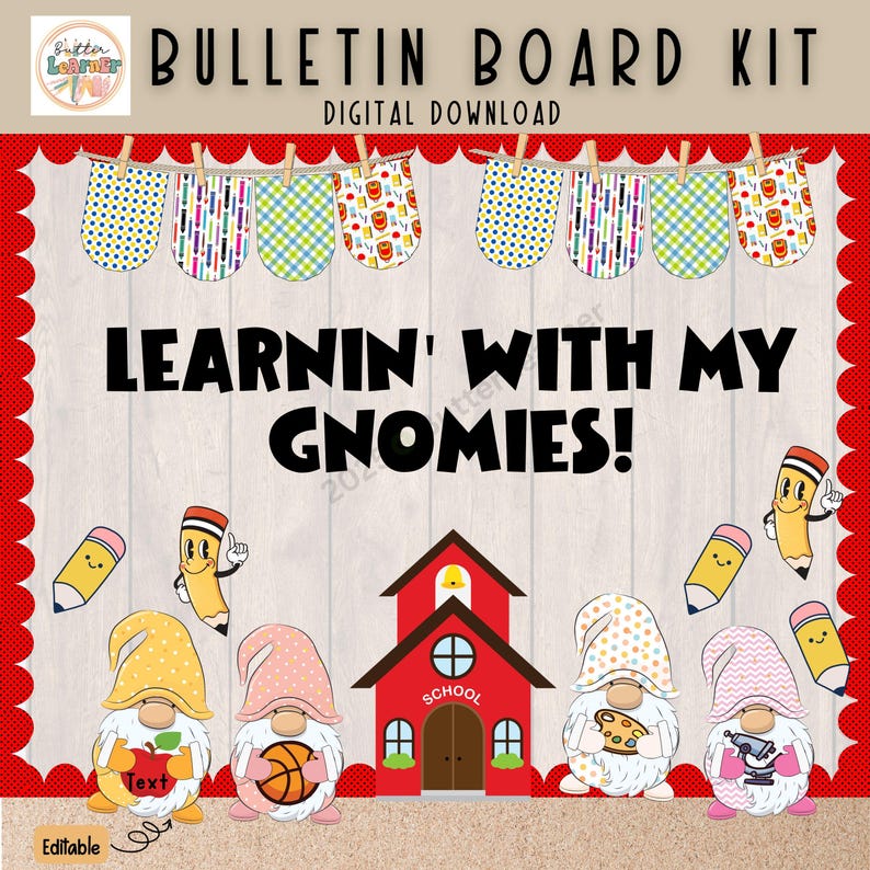 Back to School Bulletin Board Kit Gnome Classroom Decoration Welcome ...