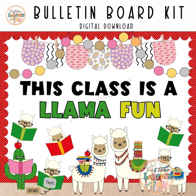 Back to School Llama Bulletin Board Kit | Llama Themed | Classroom Door ...