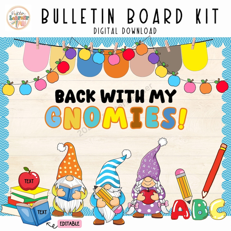 Gnome Classroom Bulletin Board Kit: Back to School Decor (PDF & PPT ...