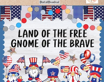 Memorial Day Gnomes Patriotic May Bulletin Board Kit Classroom Decor ...