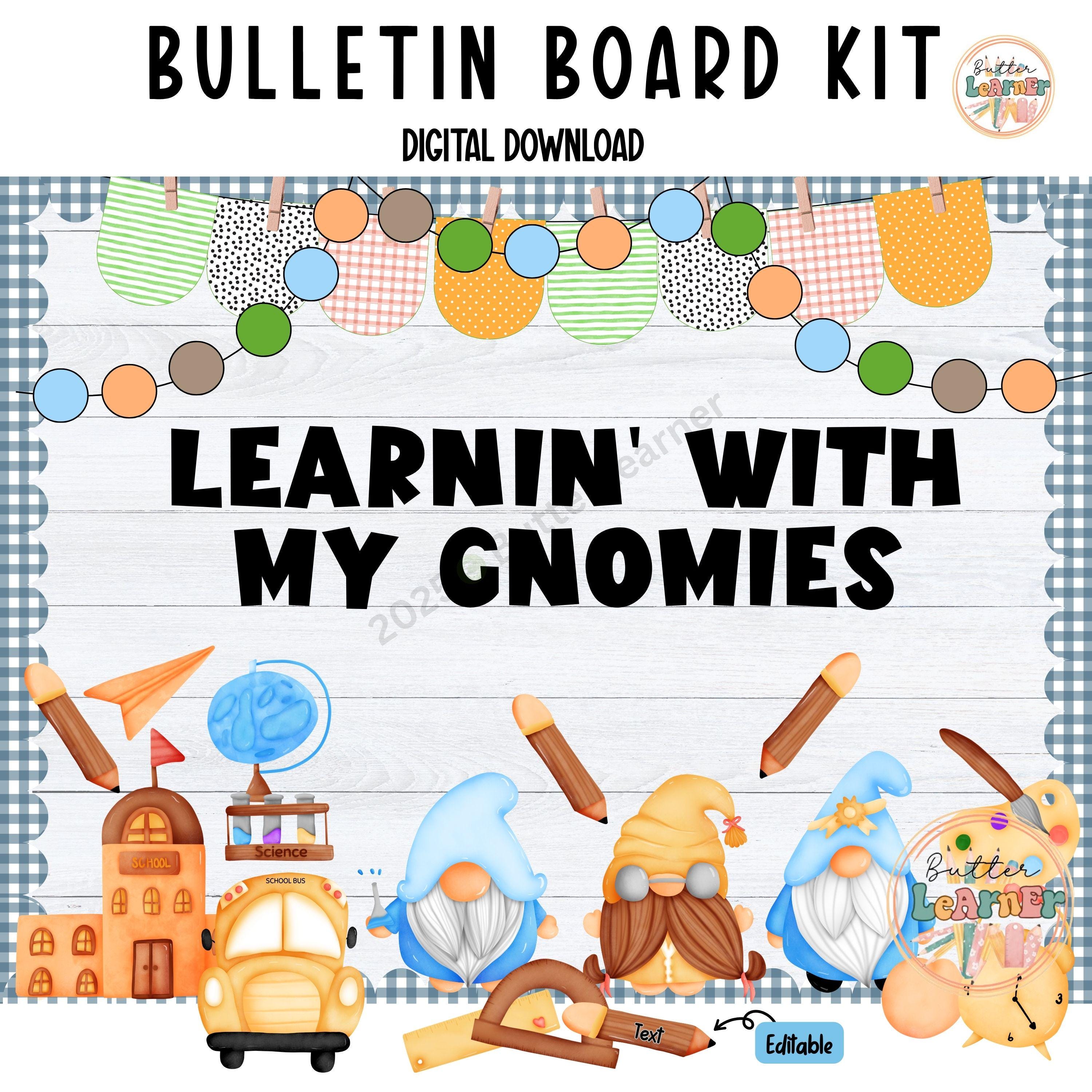 Gnome Back to School Bulletin Board Kit, Classroom Door Decor ...