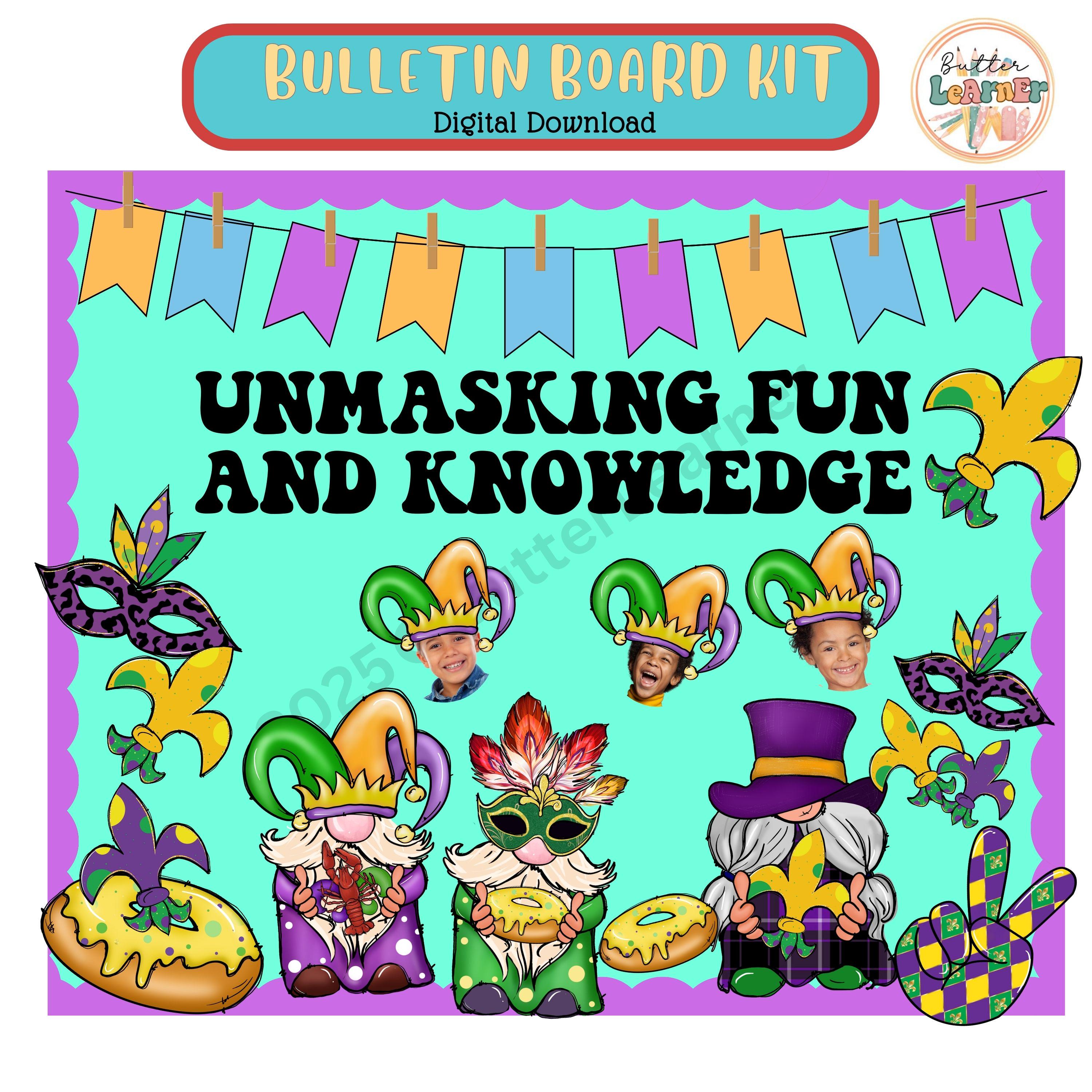 Mardi Gras Gnomes Bulletin Board Parading With My Gnomies Display Kit ...