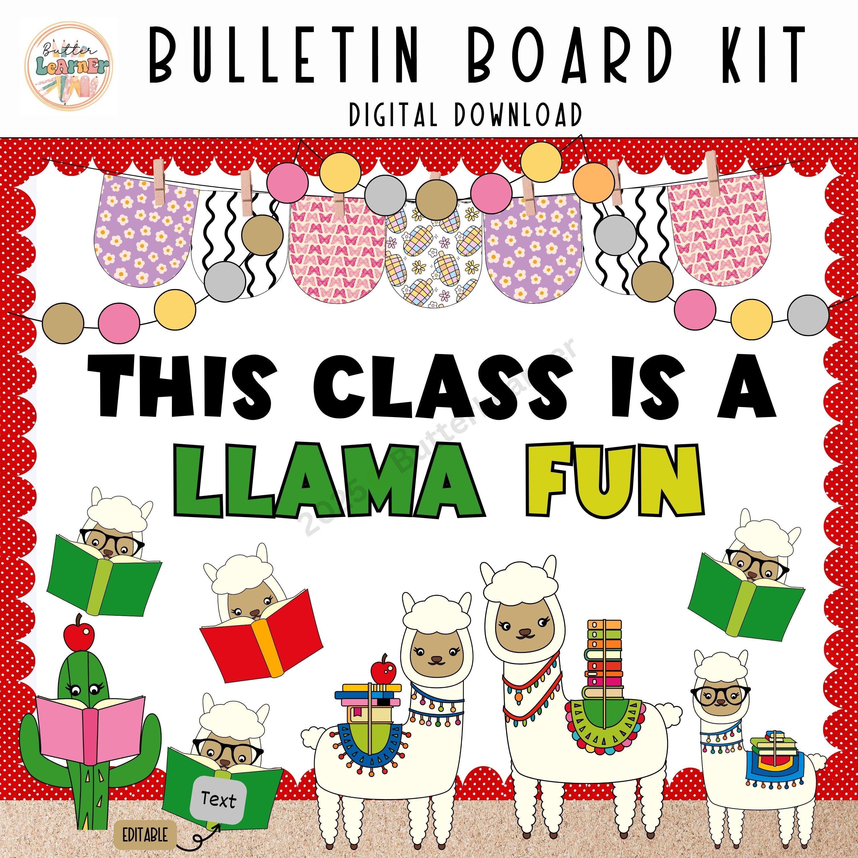 Back to School Llama Bulletin Board Kit | Llama Themed | Classroom Door ...