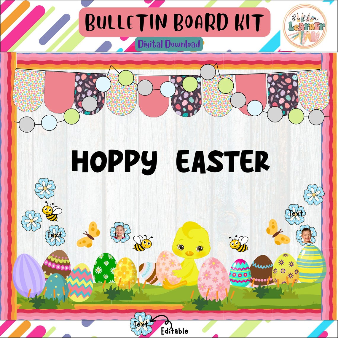 We Are Eggcited Easter Bulletin Board Kit Spring Classroom Door Decor ...
