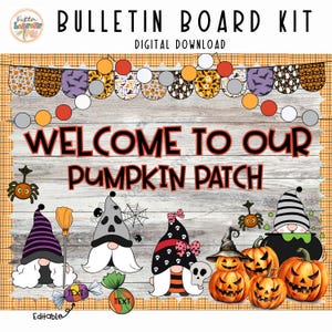 Halloween Bulletin Board Kit, Gnome Witch, Halloween Classroom Decor ...