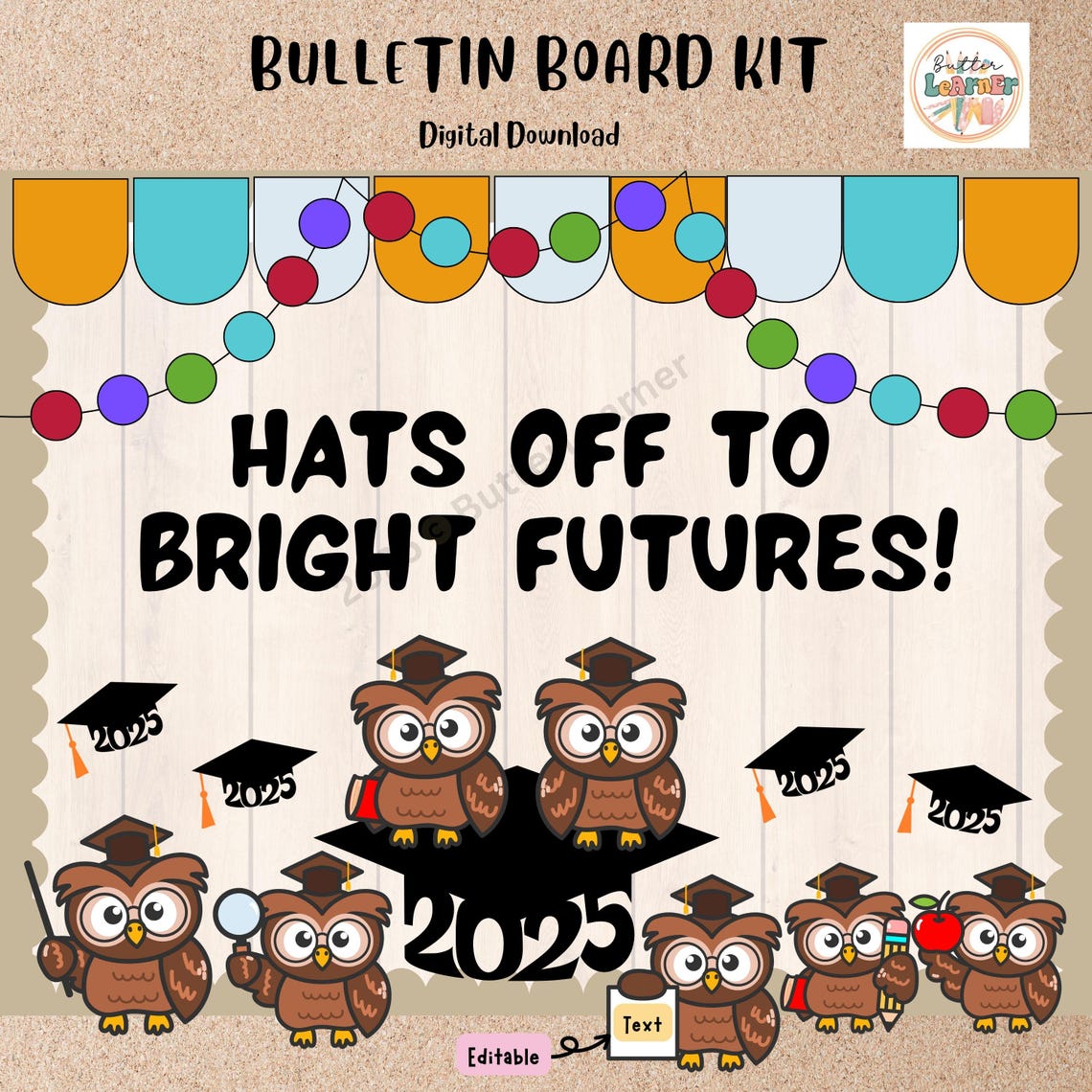 Graduation Bulletin Board Kit 2025: Editable Classroom Decor (digital ...