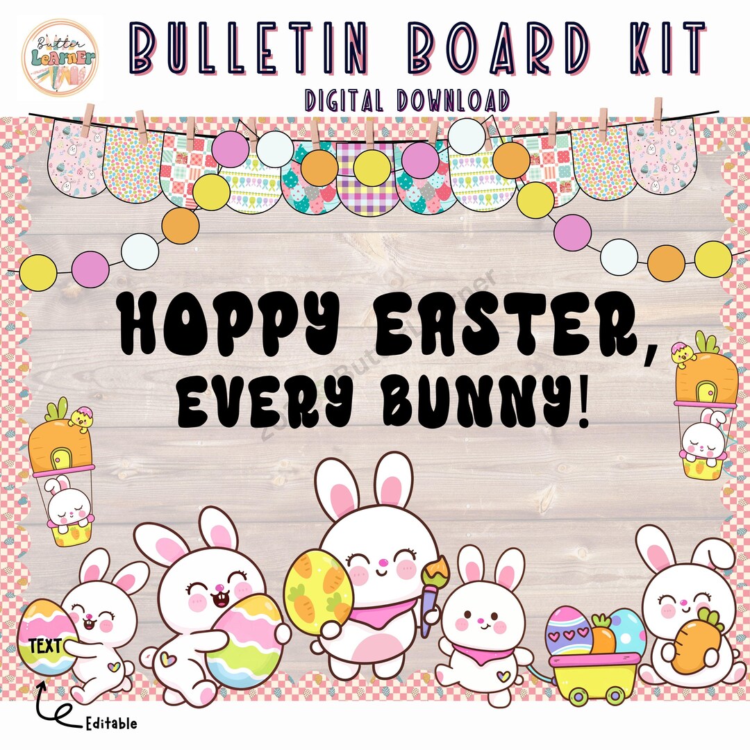 Bunny Easter Bulletin Board Kit | Classroom Decor (digital Download ...