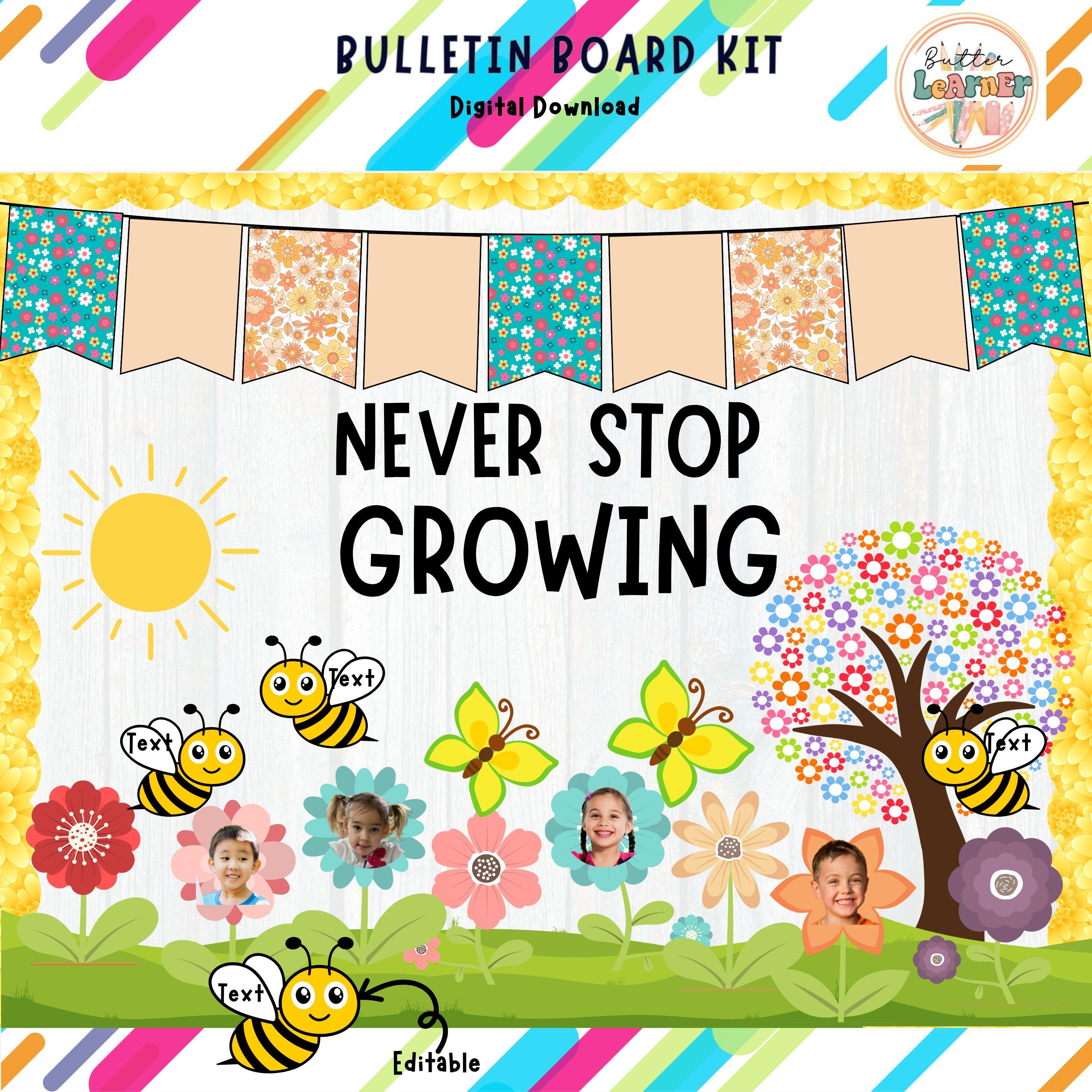 Never Stop Growing Spring Bulletin Board Kit ,classroom Door Decor ...