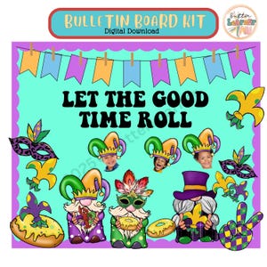 Mardi Gras Gnomes Bulletin Board Parading With My Gnomies Display Kit ...