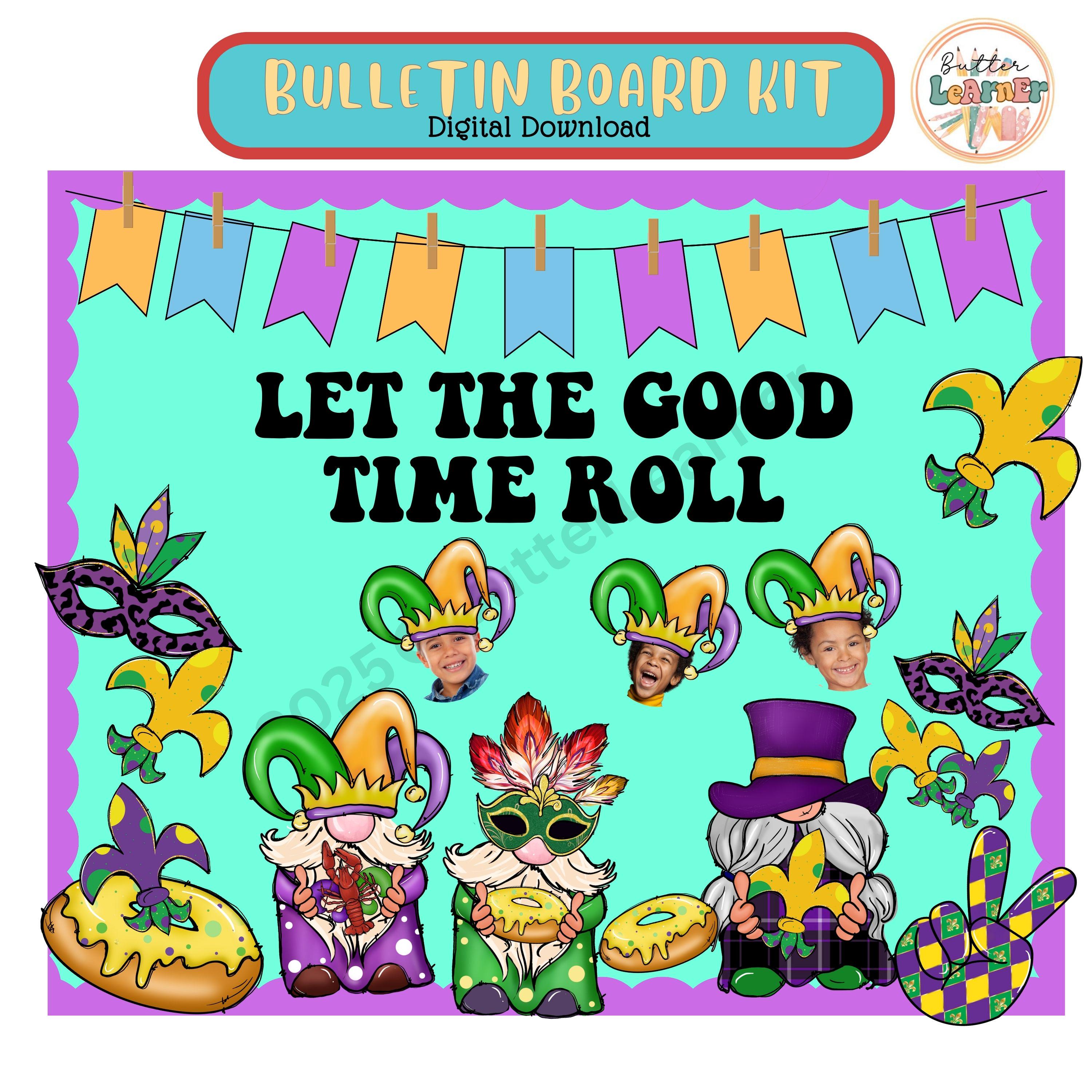 Mardi Gras Gnomes Bulletin Board Parading With My Gnomies Display Kit ...