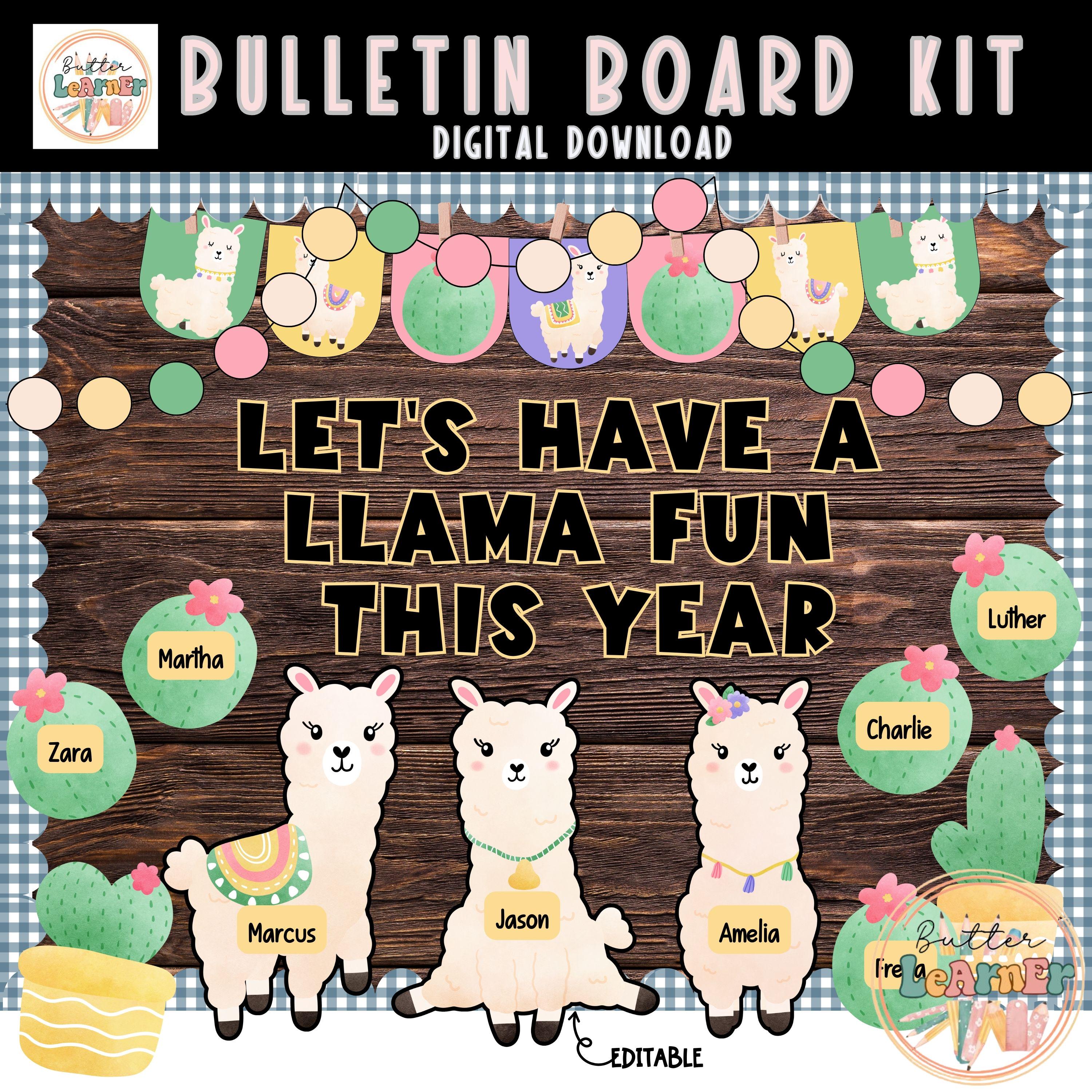 Back to School Llama Bulletin Board Kit | Classroom Door Decor ...