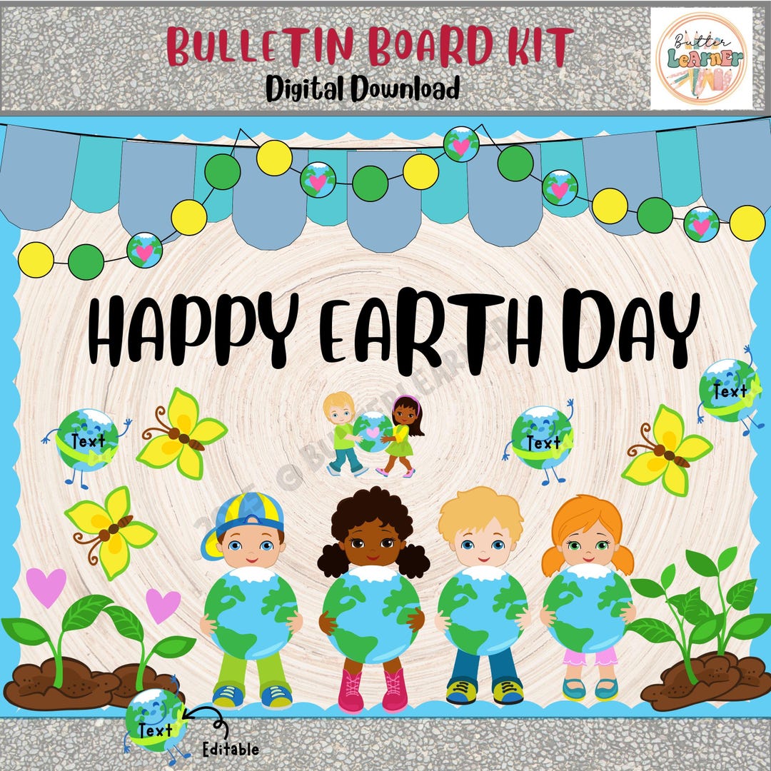 Happy Earth Day Bulletin Board Kit ,spring Bulletin Board Kit, April ...