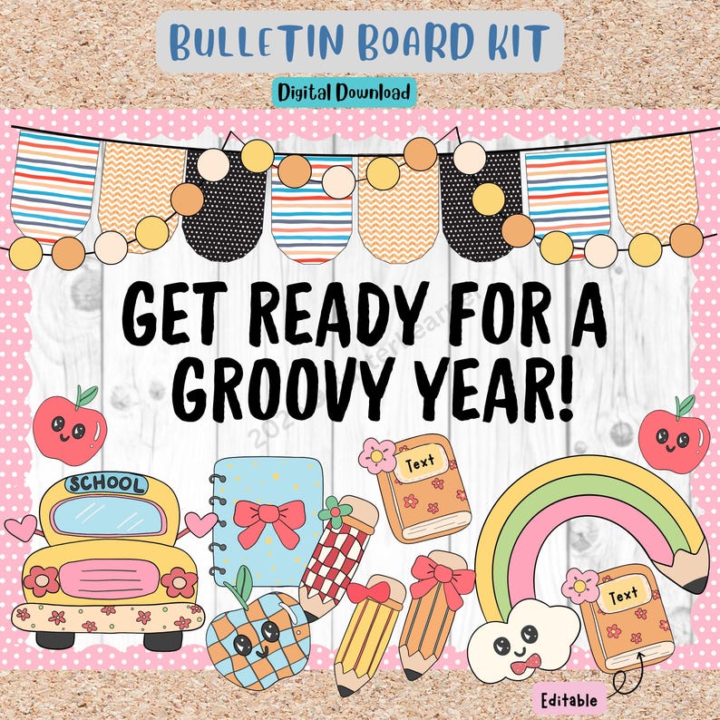 Back to School Bulletin Board Kit: Editable Classroom Decor (digital ...