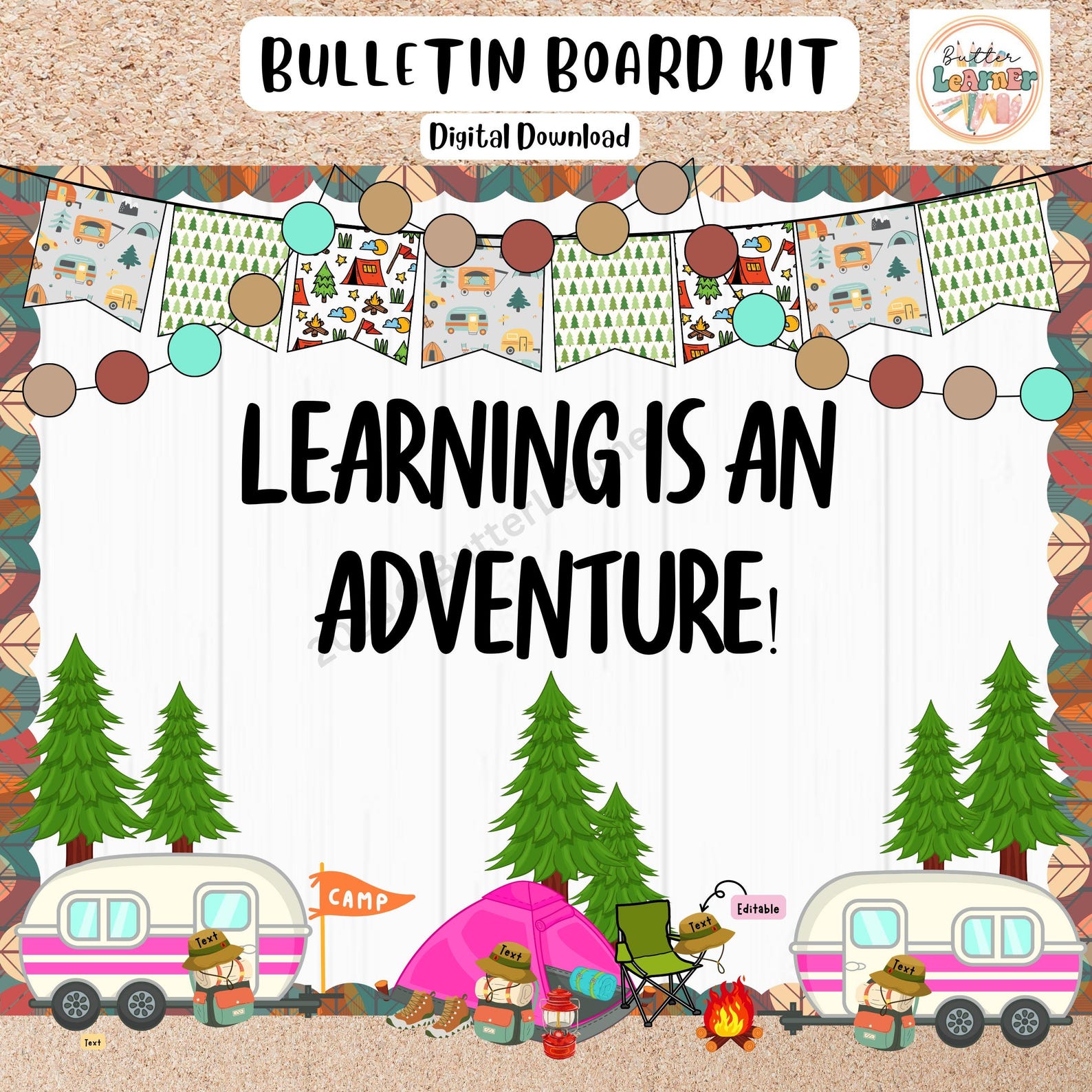 Learning is an ADVENTURE! Camping Adventure Bulletin Board Kit Summer ...