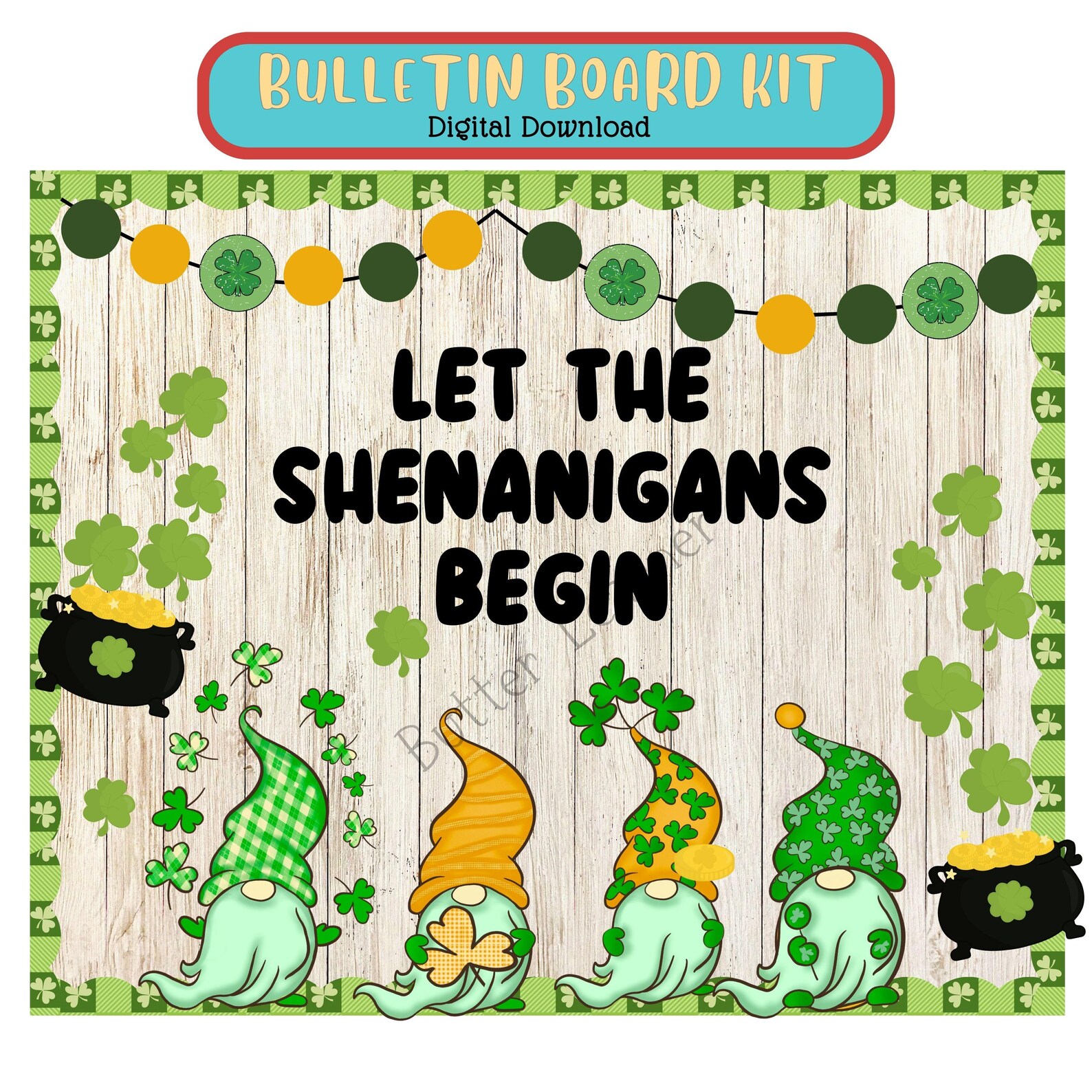 St.patrick Day Bulletin Board Kit Door Decor Lucky to Be Together ...