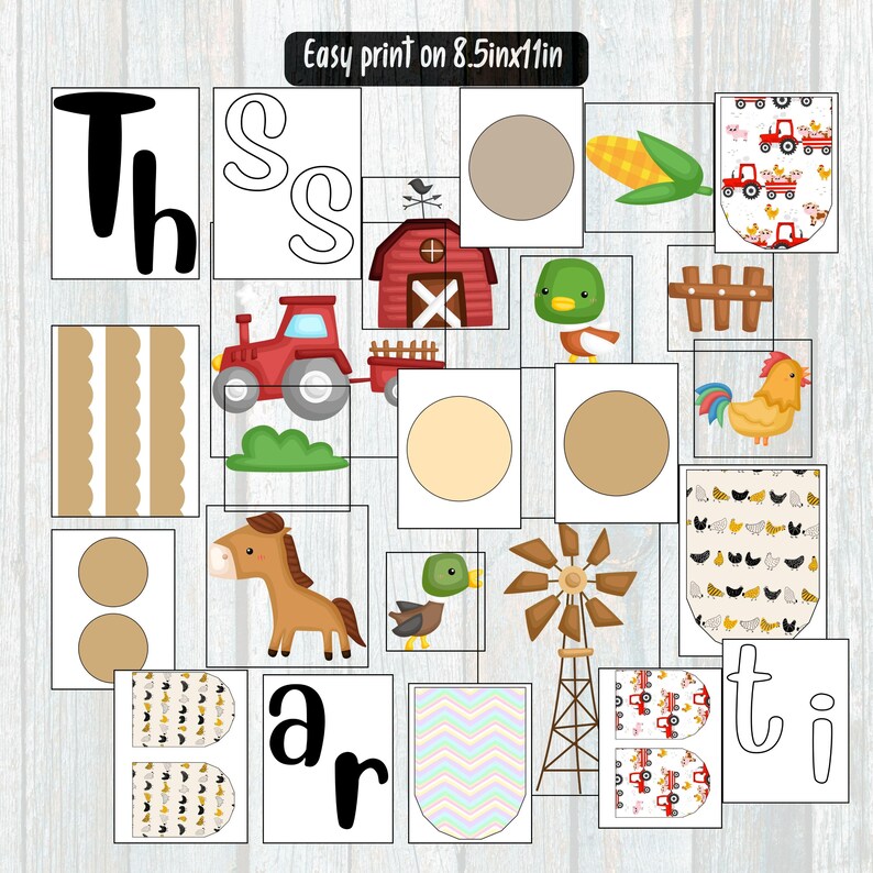 Down on the Farm Spring Bulletin Board Kit Printable Classroom Decor ...