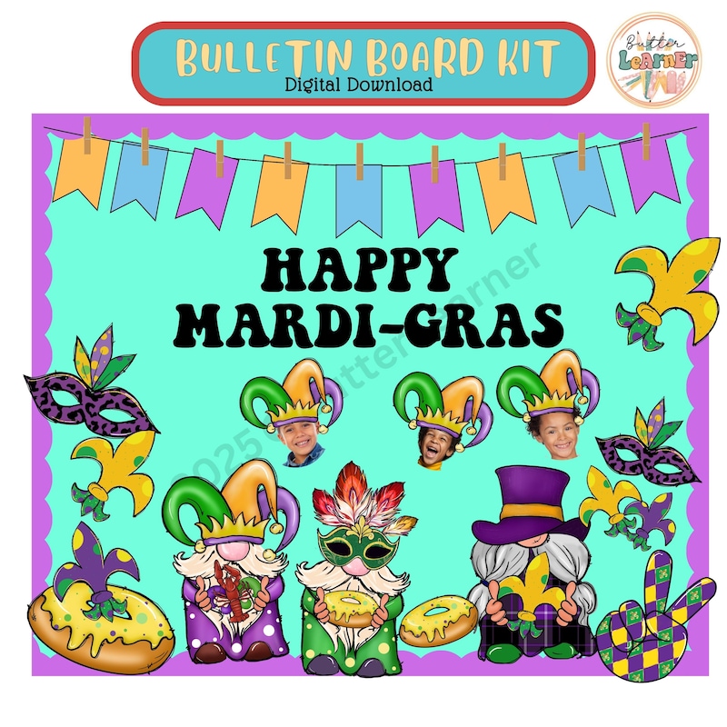 Mardi Gras Bulletin Board - Etsy