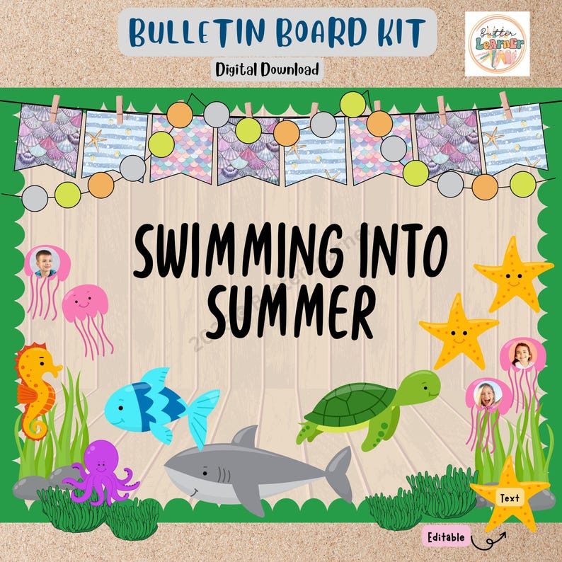 Diving Into Summer Bulletin Board Kit: Editable Classroom Decor ...