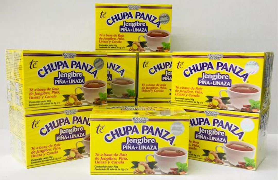 Tea Chupa Panza, (10 BOXES) Tea Based on Ginger Root, Pineapple, Flax ...