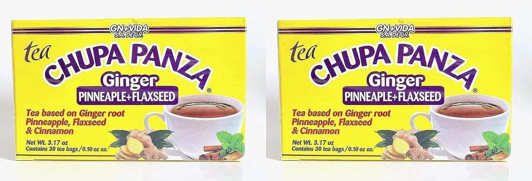 Tea Chupa Panza, (2 BOXES) Tea Based on Ginger Root, Pineapple, Flax ...