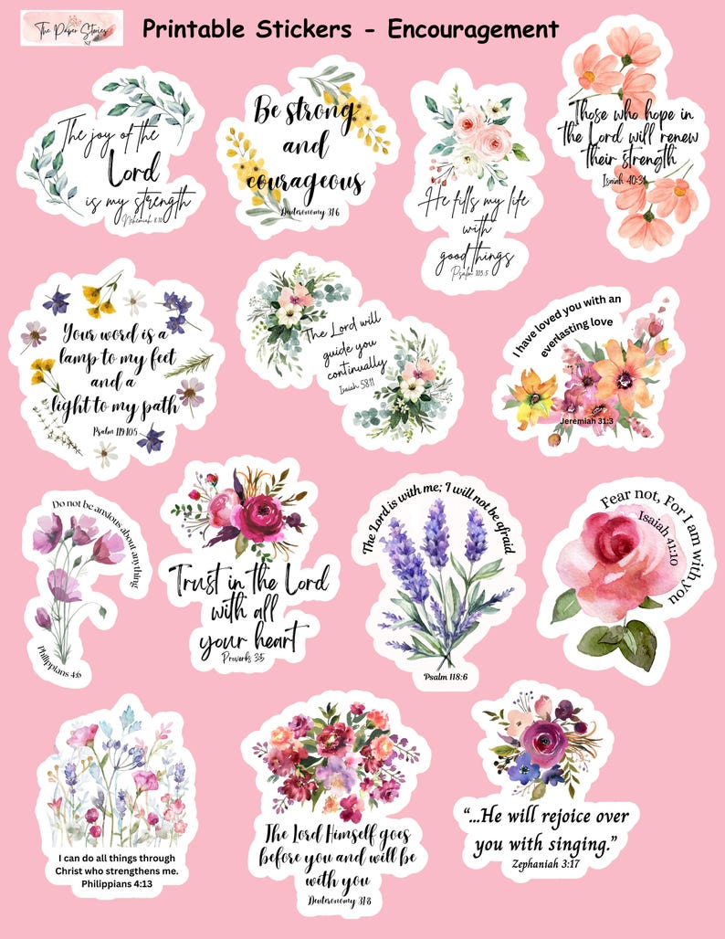 Encouragement Stickers - Printable | Inspirational | Scrap Books and ...