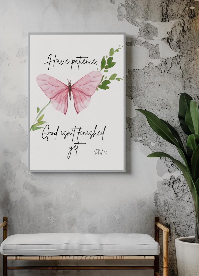 Butterfly Philippians 1:6 Bible Verse Art Print (digital Download) - Etsy