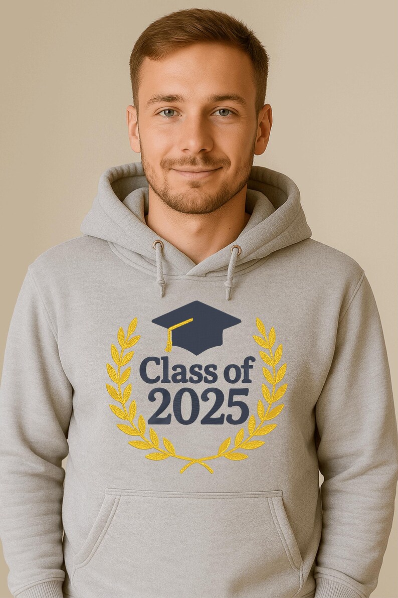 Class of 2025 Embroidery Design, Graduation Machine Embroidery File Cap ...