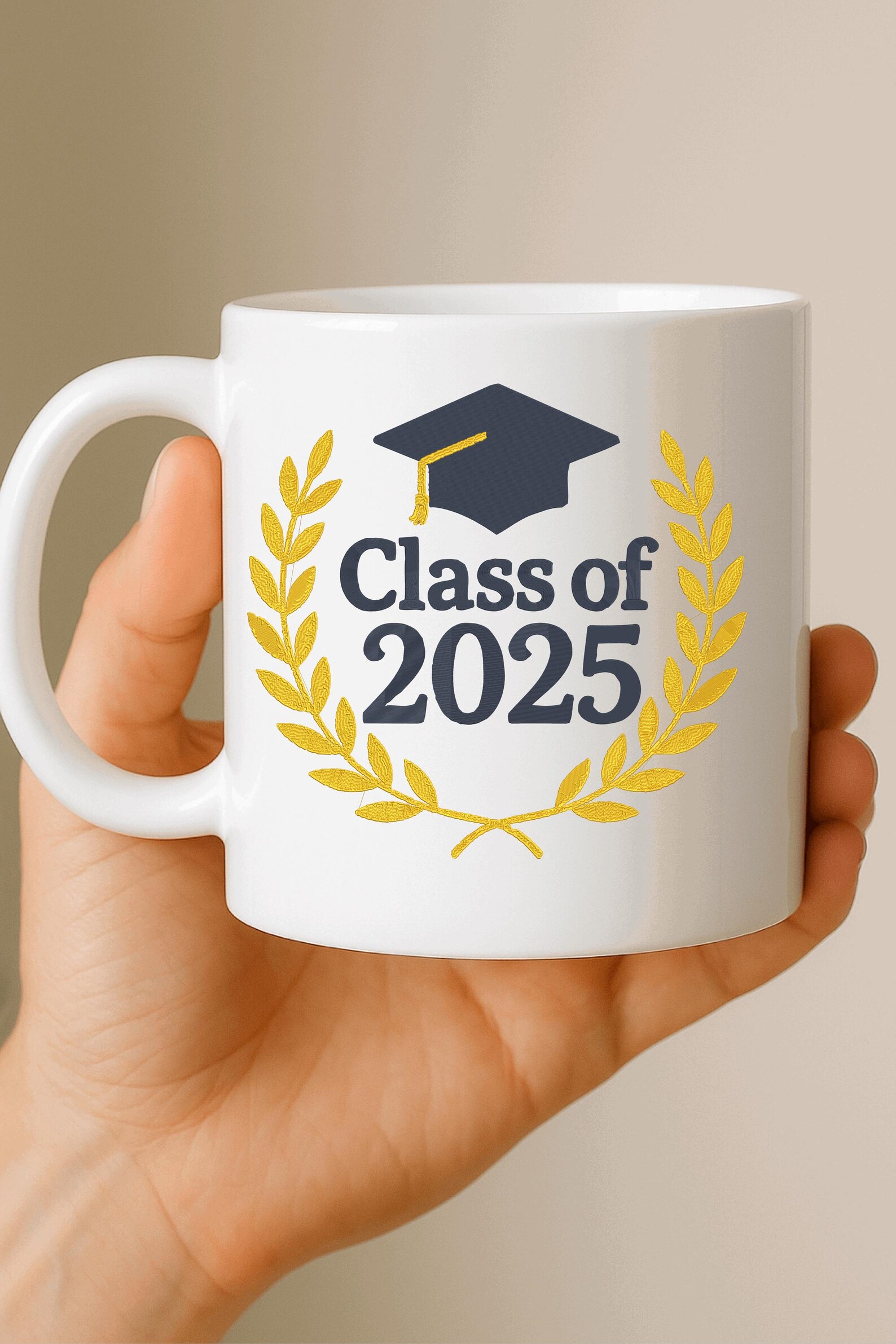 Class of 2025 Embroidery Design: Graduation Cap Wreath (DST, PES) - Etsy