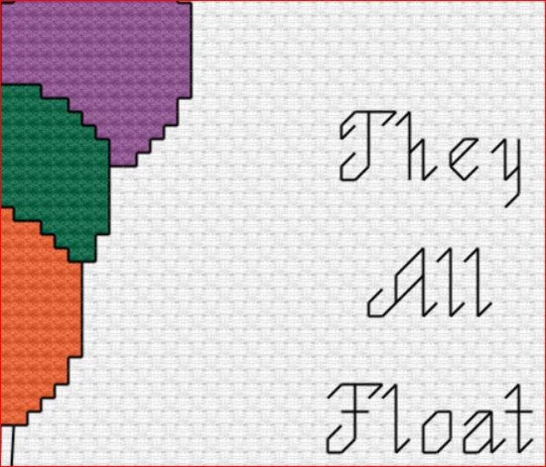 IT - They All Float Down Here Cross Stitch *PDF Only* - Pennywise ...