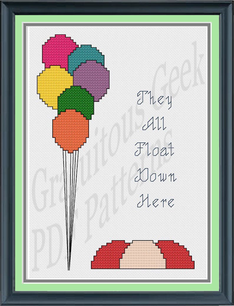 IT - They All Float Down Here Cross Stitch *PDF Only* - Pennywise ...