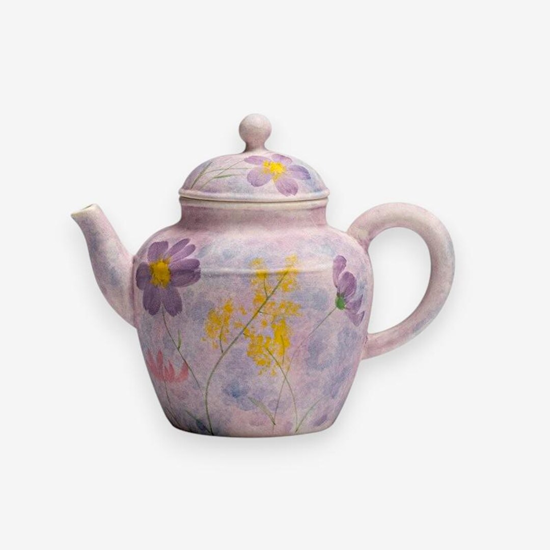 Cosmos Blossom Ceramic Teapot 135ml, Handcrafted Rustic Tea Art for ...