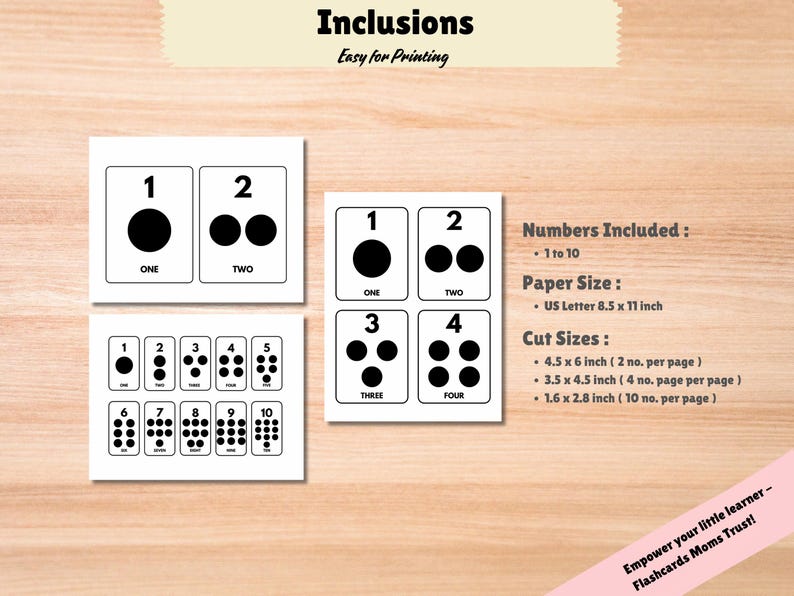 Numbers Flash Cards Preschool Counting Flash Cards Count and Clip ...