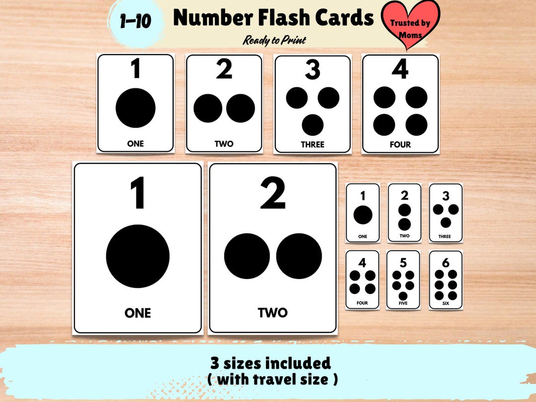 Numbers Flash Cards Preschool Counting Flash Cards Count and Clip ...