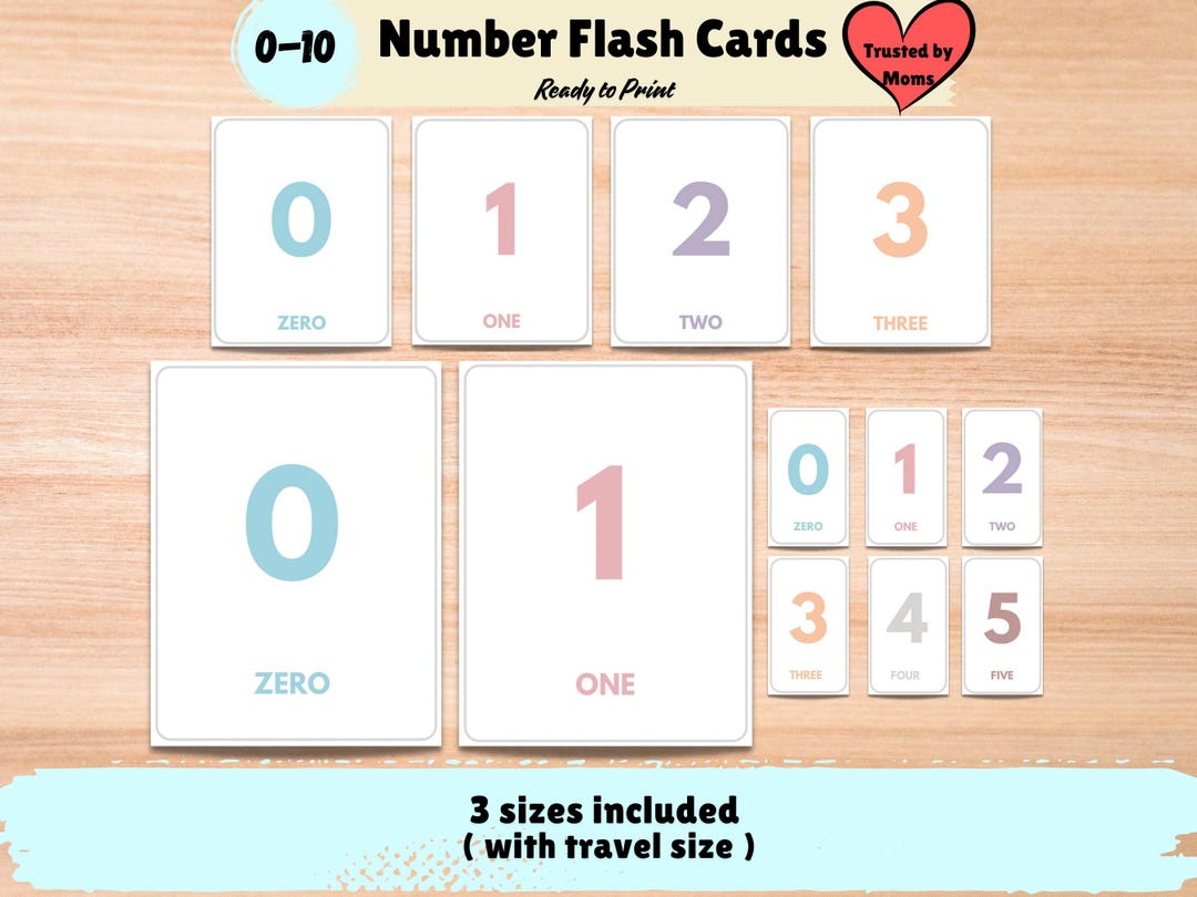 Numbers Flash Cards Preschool Counting Flash Cards Count and Clip ...