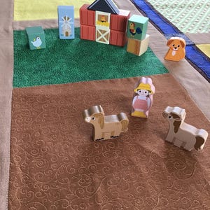 Farm Play Mat With Farm Blocks - Etsy