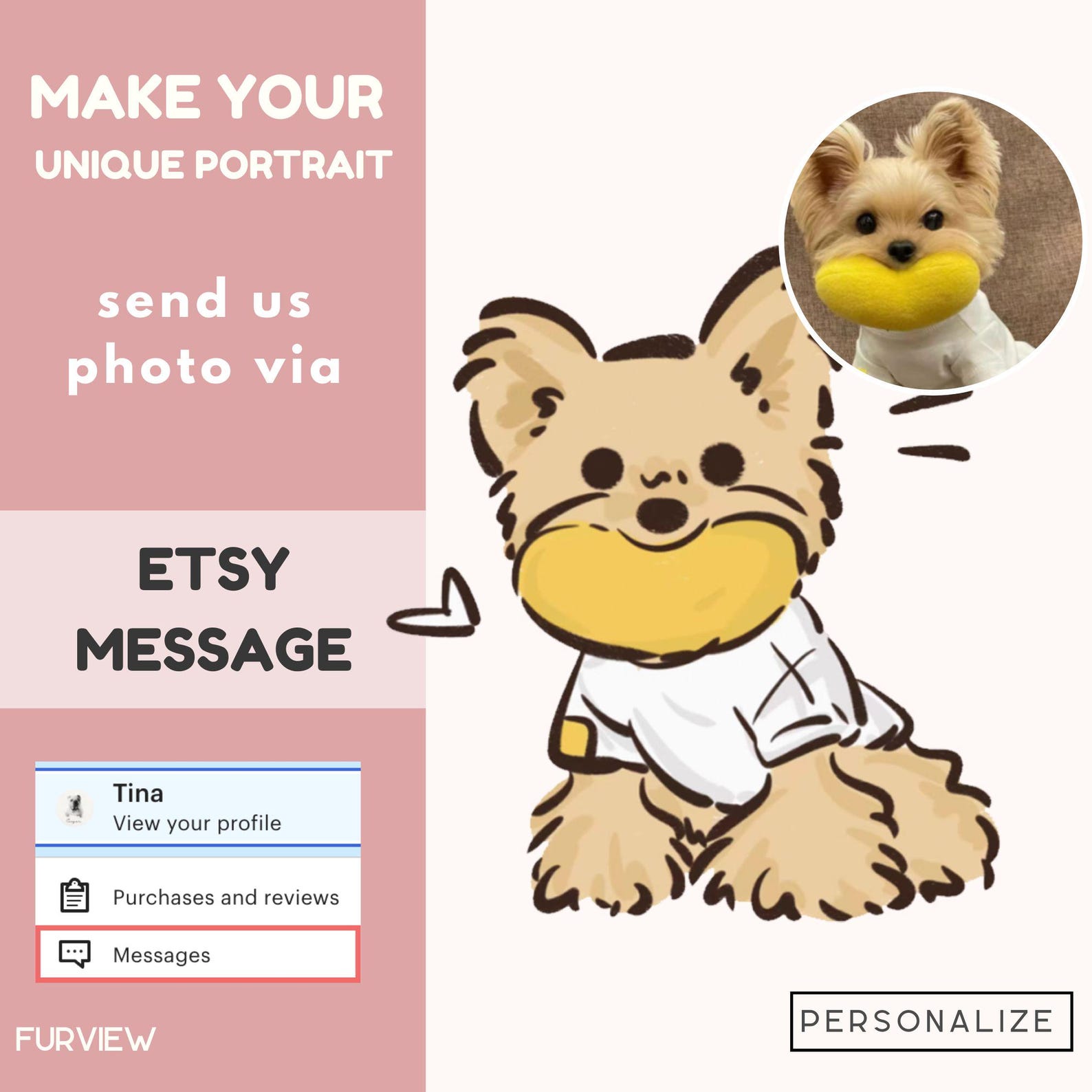 Digital Custom Pet Cute Drawing Funny Pet Minimalist Line Color Hand ...