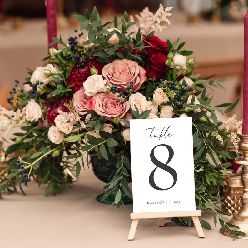 Wedding Table Numbers Modern Wedding Table Numbers Minimalist Wedding ...